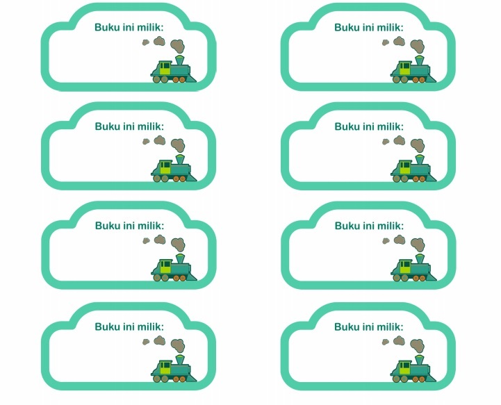 Template Label Nama Buku Pelajaran Anak Word PDF PNG She Nisa