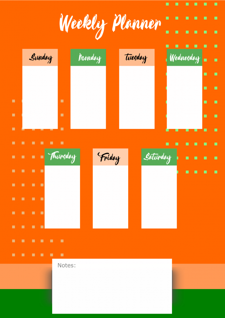 Download Weekly Planner Gratis untuk Jadwal 1 Minggu - She Nisa